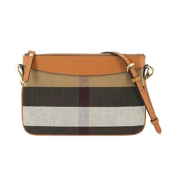 Burberry | Bags | Burberry Checkered Peyton 2way Clutch Shoulder Bag Canvas Leather Brown Black ...